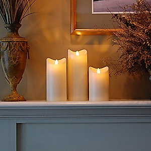 Lumabase Battery Operated 9" Pillar Candle with Moving Flame