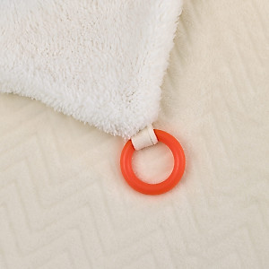 NoJo Sassy Baby Larry Llama White and Multi-Colored Super Soft Sherpa Baby Blanket with Teether Corners