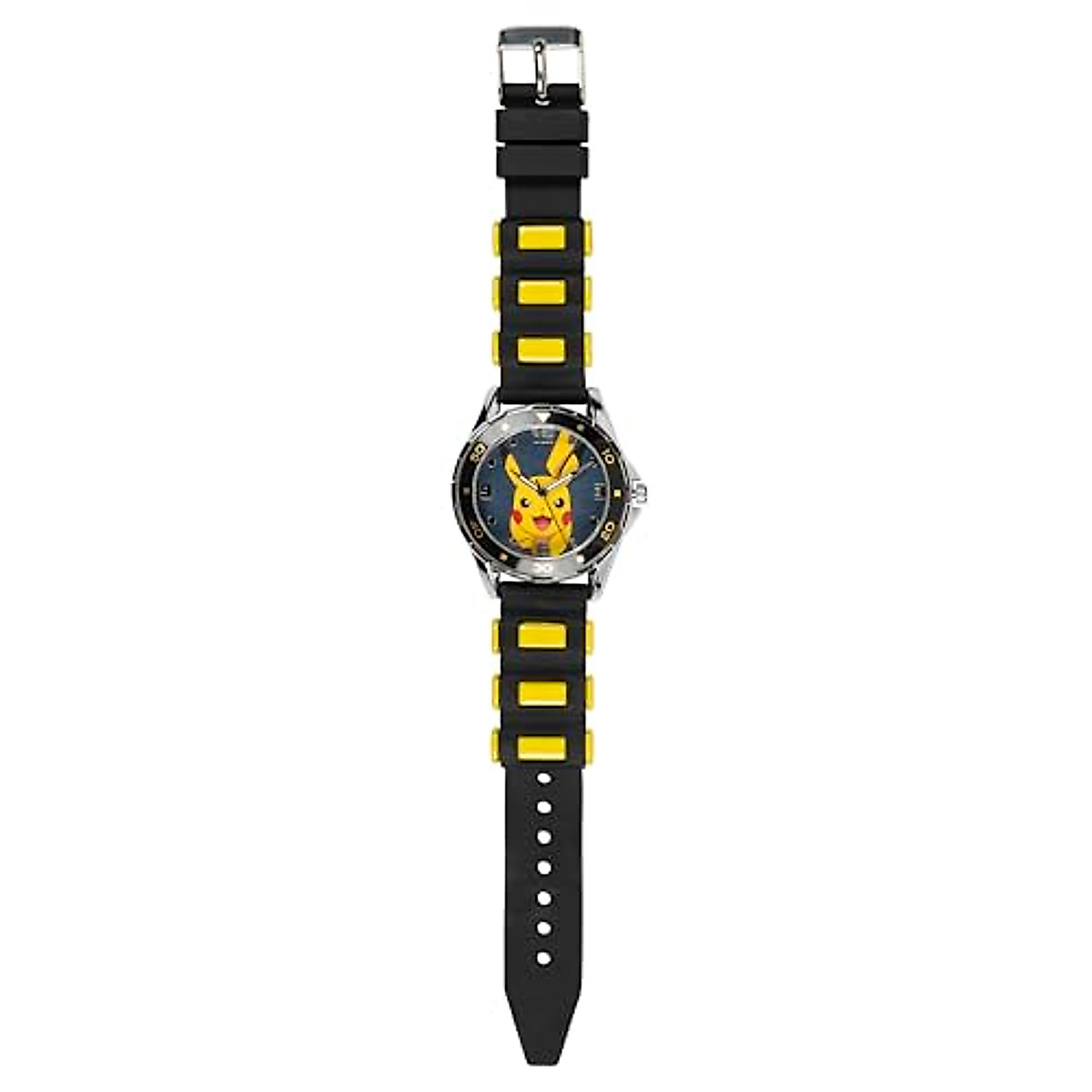 Accutime Kids Pokemon Pikachu Analog Quartz Wrist Watch with Black & Yellow Strap, Cool Inexpensive Gift & Party Favor for Boys, Girls, Adults All Ages (Model: POK9056AZ)