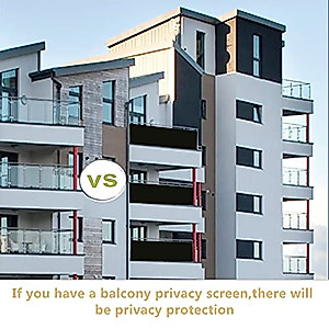 QIAOH Balcony Privacy Screen Cover 3.6'x9.9', Fits Apartment Railings, Patio Decking, Privacy Screen for Balcony Apartment, Fence Privacy Screen, Sun Protection, Heat Insulation