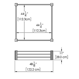 Vita Classic 4'X4'x11 Vinyl Raised, White VT17108 x 4ft Modular Garden Bed, 11" H