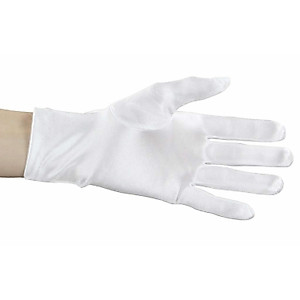ZAZA BRIDAL Shiny Stretch Satin Dress Gloves Wrist Length 2BL-White