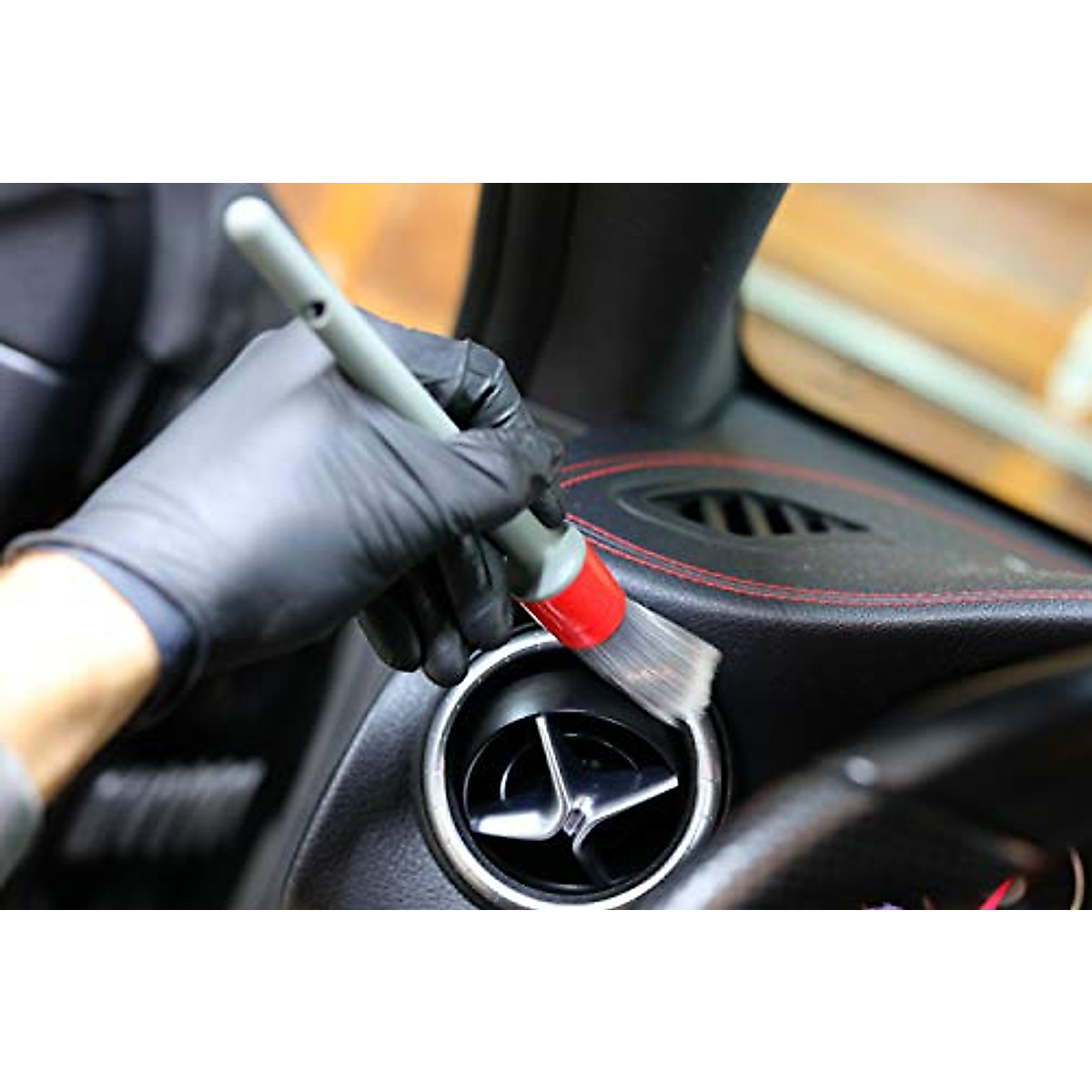 Fox Clean Car Detailing Brush Set of 3 Brushes - Interior & Exterior Car Cleaning Kit - Auto Detail Brush Tools for Cars 