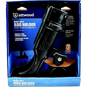 Attwood 5009-4 Heavy-Duty Adjustable Rod Holder with Combo Mount, Black Finish
