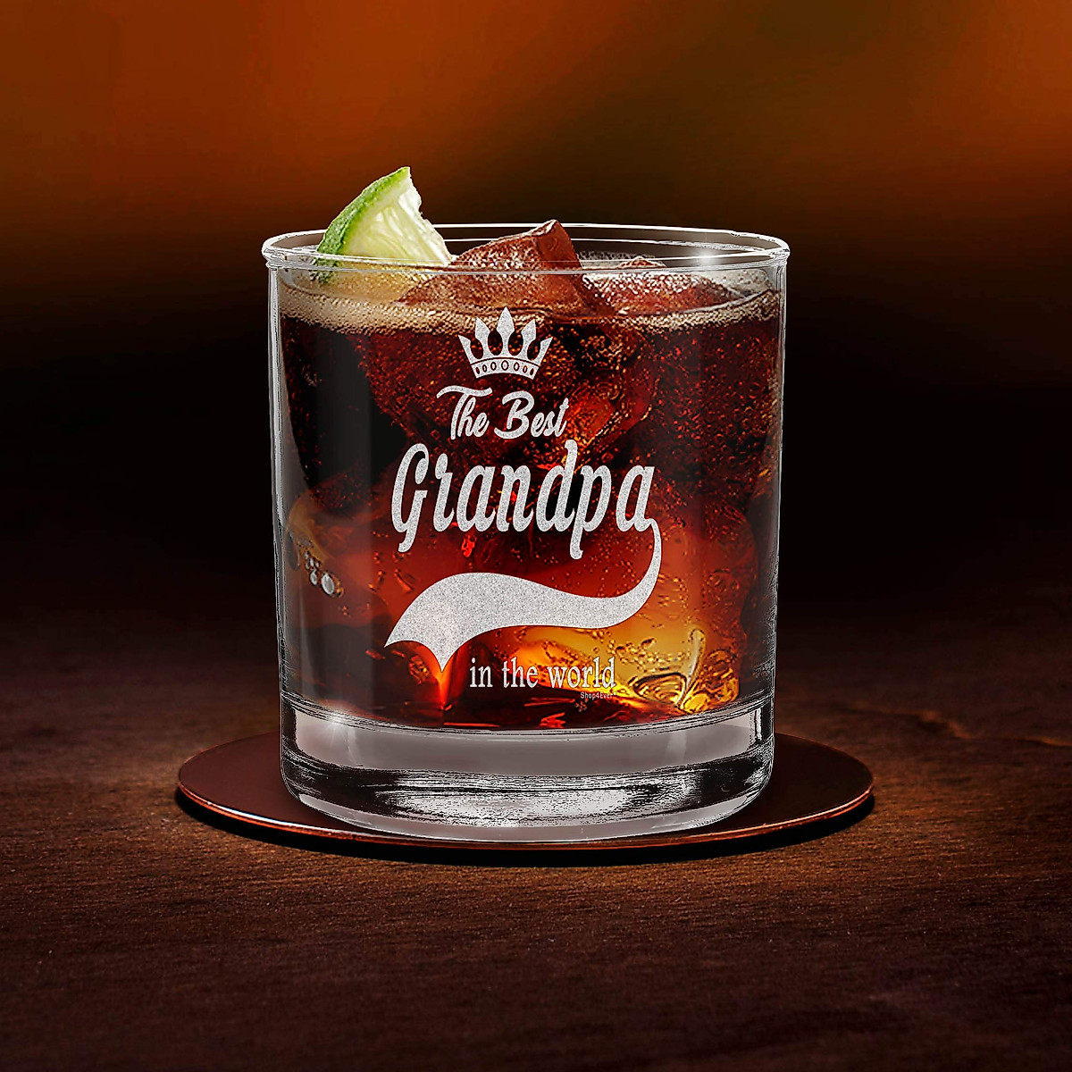 shop4ever® The Best Grandpa In The World Engraved Whiskey Glass