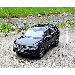 GRARRO 1:32 for Volkswagen Tiguan L SUV Alloy Car Mold Die-Casting Metal Toy Car Model Simulation Sound and Light Collection Children's Gift Scale Model (Color : White)