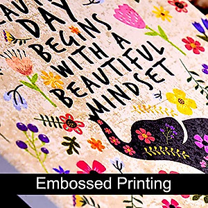 Inspirational Quotes Desk Decor Gifts For Women Girls Friends-Motivational Sign Ceramic Plaque With Wooden Stand-Cheer Up Gifts For Friends Women (beautiful day)