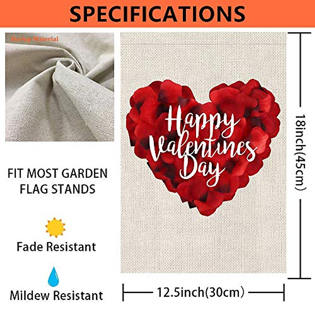 Mocossmy Valentine's Day Garden Flag,2 PCS Double Sided Heart Rose Love Tree Red Truck Decorative Burlap House Flag Yard Banner for Valentine's Day Wedding Anniversary Spring Outdoor Decoration