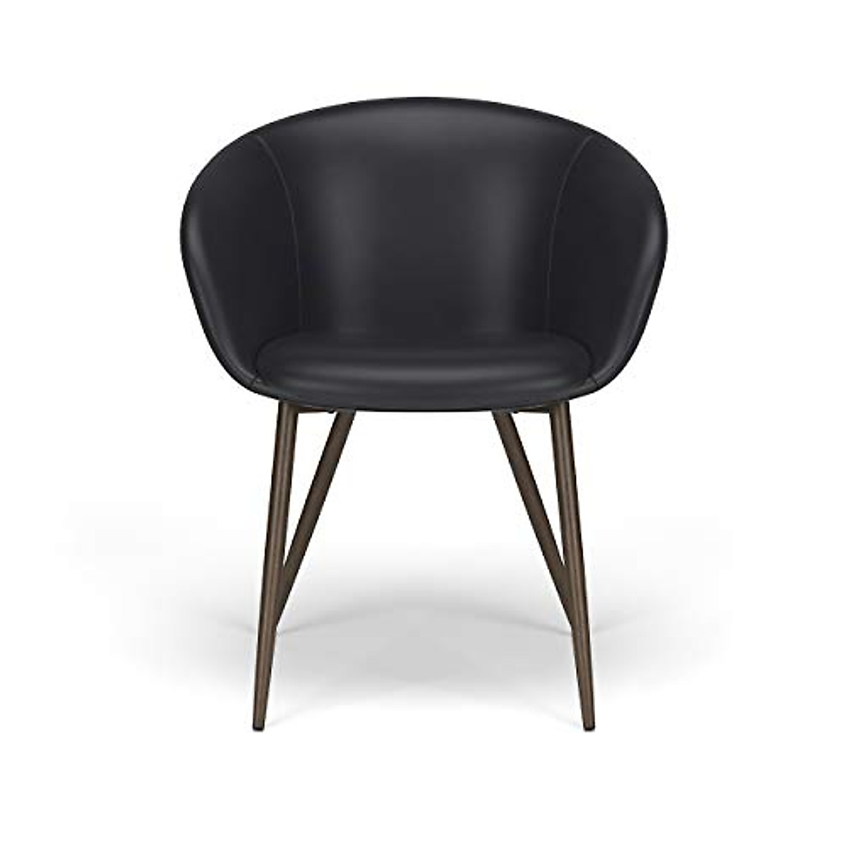 HON Basyx Monroe Upholstered Guest Chair, Black Bonded Leather