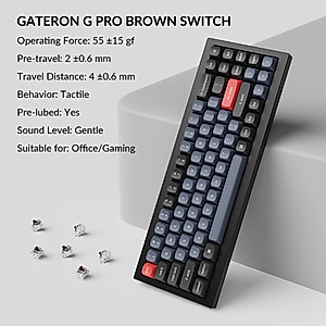 Keychron Q7 Wired Custom Mechanical Keyboard, 70% Layout QMK/VIA Programmable Macro with Hot-swappable Gateron G Pro Blue Switch Double Gasket Compatible with Mac Windows Linux (Black)