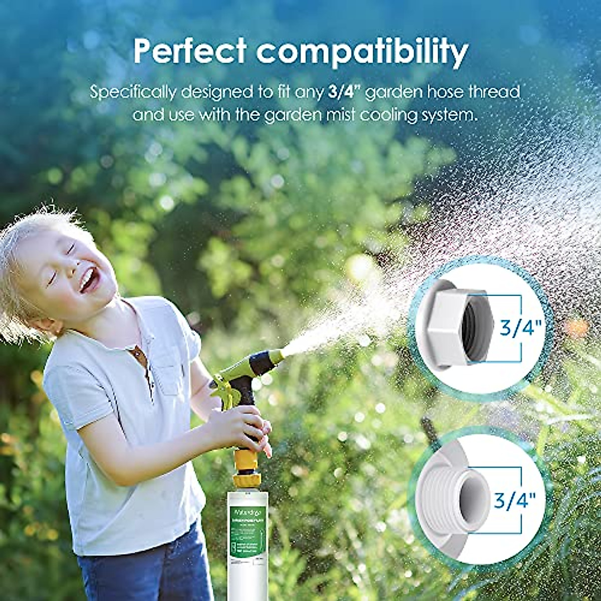 Waterdrop Hose Water Filter with Hose Protector, Reduces Chlorine, Odor, Calcium, Improve Plants Health. Ideal for Gardening, Farming and Pets