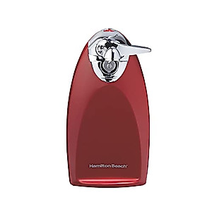 Hamilton Beach Electric Automatic Can Opener, Red & 6-Speed Electric Hand Mixer, Beaters and Whisk, with Snap-On Storage Case, Red