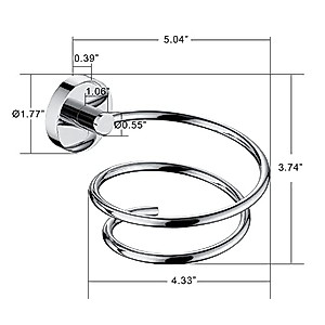 YUESIMATE Hair Dryer Holder Wall Mounted Bathroom or Bedroom Hairdryer Hanging Rack Hair Dryer Organizer Blower Dryer Organizer Universal Size,Chrome