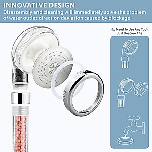 Nuodan Filtered Handheld Shower Head - High Pressure 3 Spray Setting Showerhead Filter For Hard Water - For Dry Skin & Hair