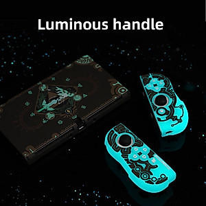 Soft Shockproof for Tears of The Kingdom Dockable Cover Case Compatible with Nintendo Switch OLED, Durable Scratch Resistant Shell for Joycon, Silicone Protective Skin Set