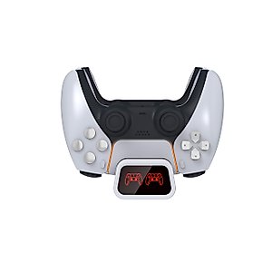 Verbatim PS5 Dual Controller Charging Station for use with Playstation 5 DualSense Wireless Controllers - Charging Dock LED Indicators Over-Charge Protection 6ft Charging Cable