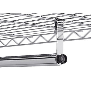 TRINITY EcoStorage Rolling Garment Rack with Shelves Hooks for Clothing Storage for Bedroom, Closet Organization, Entryway, and More, Chrome, 41” W x 14” D x 76” H