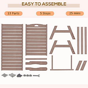 nalone Chaise Lounge Outdoor with 5-Position Adjustable Backrest, HDPE Lounge Chair for Outside Supports Up to 400 LBS, Pool Lounge Chairs for Patio Poolside Deck Beach Backyard(Grey Brown)