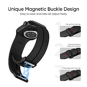 Viccoky Magnetic Sport Bands for Apple Watch Ultra Band 49mm 45mm 44mm 41mm 40mm 38mm 42mm, Silicone Replacement Strap Wristband Men Women for iWatch Ultra/Ultra 2 Series 9 8 7 6 5 4 SE, 2 Pack