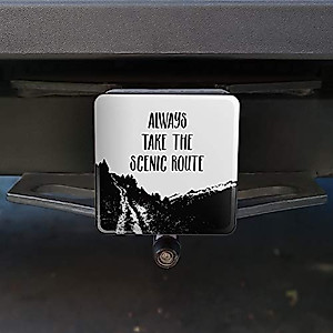 Always Take The Scenic Route Hiking Travel Tow Trailer Hitch Cover Plug Insert 2"