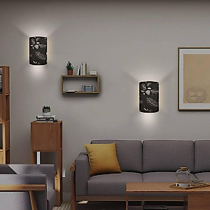 AURFIAIUOP Rechargeable Sconces Set of Two Pine Cones Christmas Adjustable Brightness Fabric Wall Lamps Wireless Lights Fixtures for Bedroom Living Room Hallway