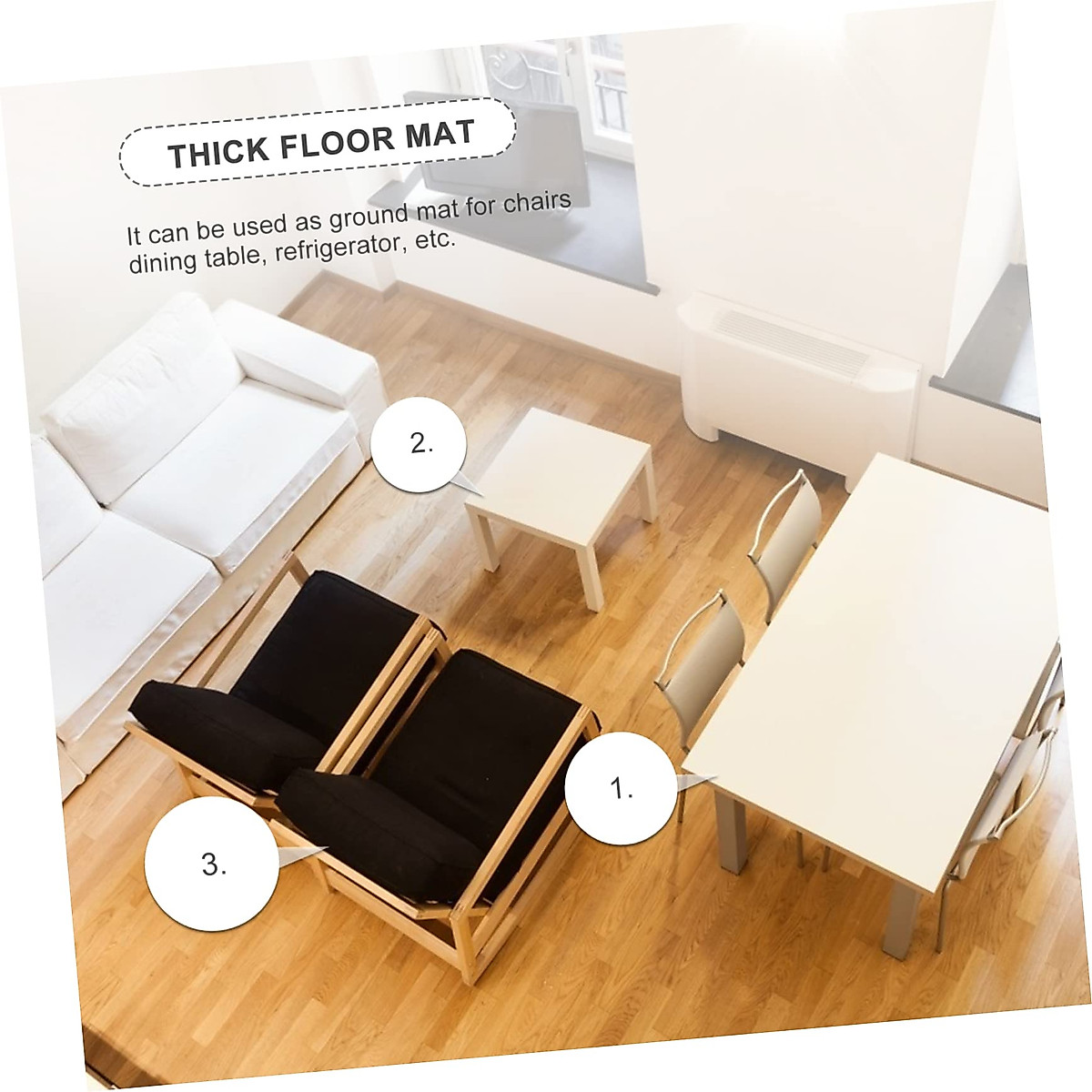 NUOBESTY Transparent Floor Mat PVC Clear Chair Mat Waterproof Door Carpet Rug Hard Floor Protector Table Cover Desks Mat for Home Office Study 40x60CM