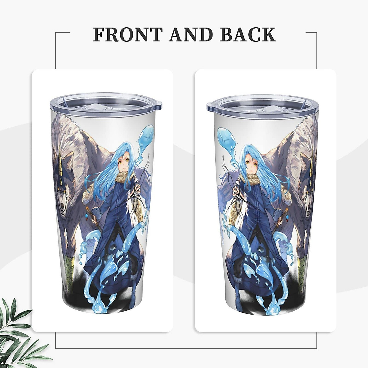 Anime That Time I Got Reincarnated as a Slime Stainless Steel Coffee Mug With Straw And Lid Brush Vacuum Insulated Coffee Tumbler Durable Travel Mugs Thermal Cup For Car Office 20 OZ