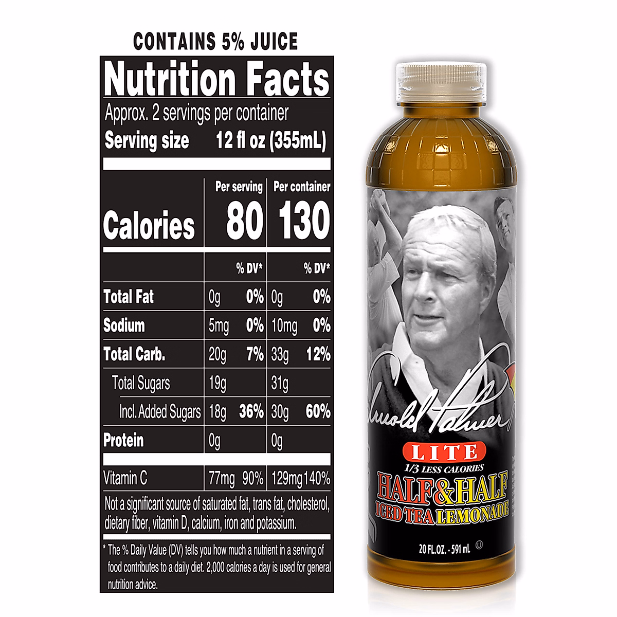 AriZona Arnold Palmer Half and Half, 20 Fl Oz (Pack of 24)