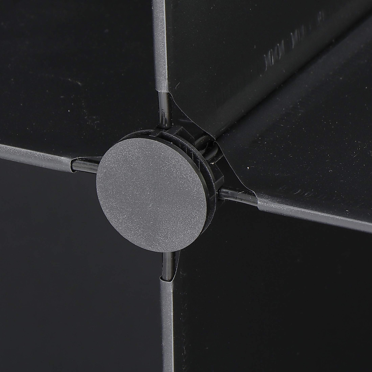 SUPER DEAL Cube Storage Organizer Shelf 16 Cubes Shoe Rack Bookcase Display Shleves Plastic DIY Modular Cabinet Closet with Metal Hammer for Home Bedroom, Living Room, Bathroom, Office, Black