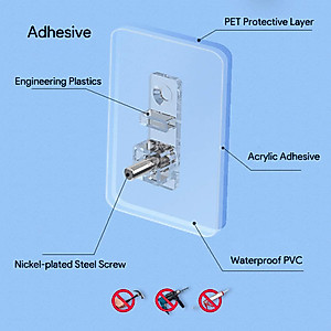 LAIGOO 4 Pcs Screw Adhesive Hook Sticker/Wall Hook Replacement for Banthroom Shelf Floating Shelves