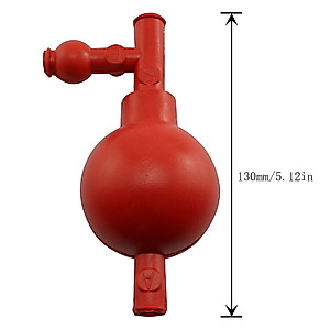 JCBIZ Lab Pipette Filler Bulb 3 Valves Rubber Pipets, Red Three Valve Safety Pipette Filler