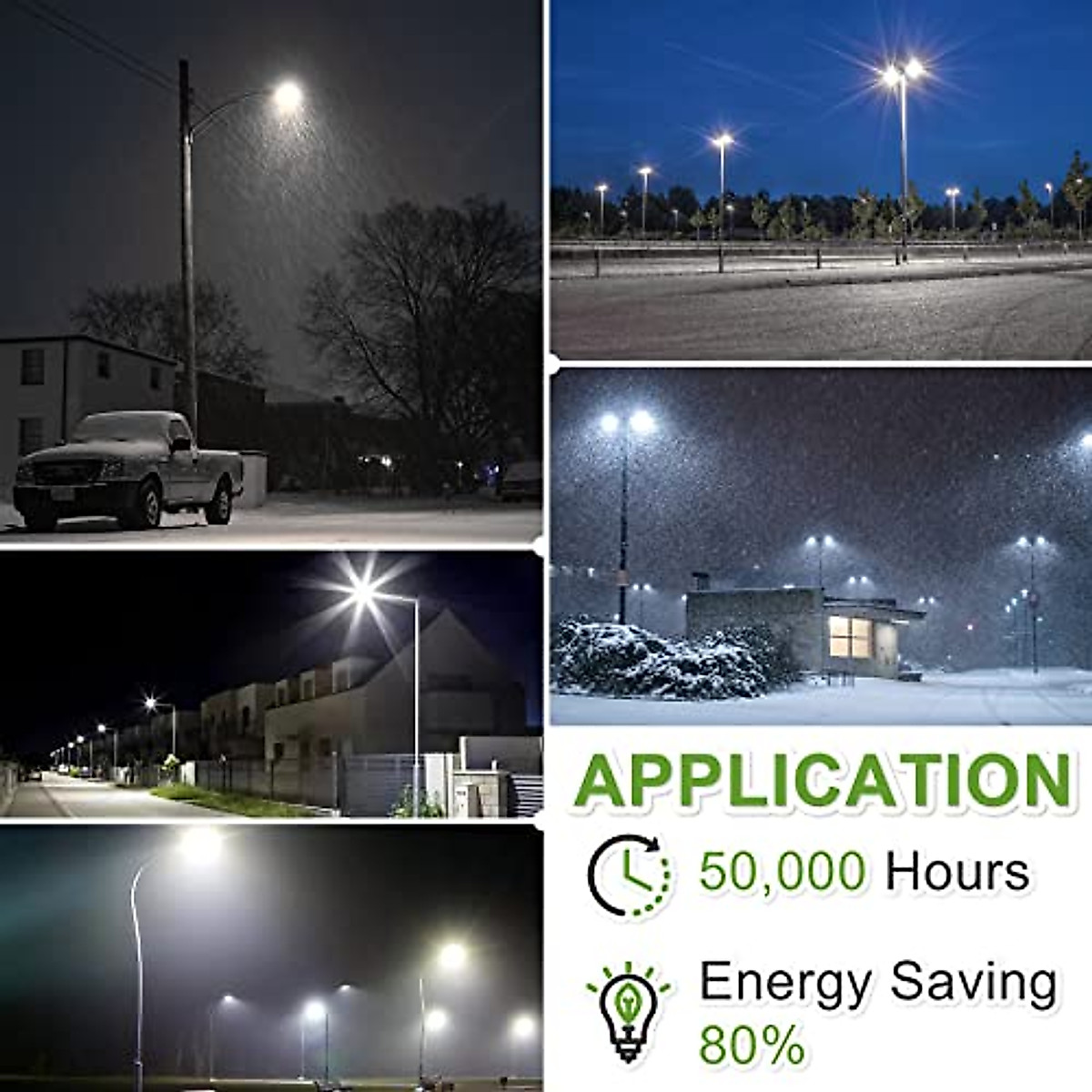300W White LED Parking Lot Lights, LED Shoebox Pole Light, 40500Lm, 100-277Volt, Adjustable Direct Arms Mount, 1-10V Dimmable 700-1000W MH/HPS Replacement Lighting Fixture 100-277V