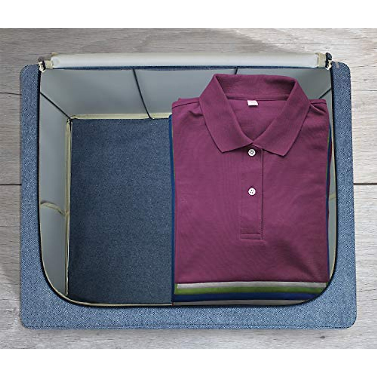 Sorbus Storage Bins with Metal Frame - Stackable & Foldable Clothes Organizer Bags - Oxford Fabric Storage Containers with Large Clear Window & Carry Handles, Organization for Bedroom, Closet, Bedding, Linens, sheet, Pillow, Blanket, Clothes, Books, and t