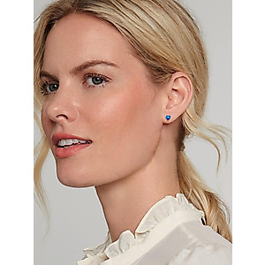 ChicSilver Earrings 925 Sterling Silver Heart Earrings, Crystal March Birthstone Aquamarine Earrings, Gem Stone Light Blue Earrings for Women Sensitive Ears