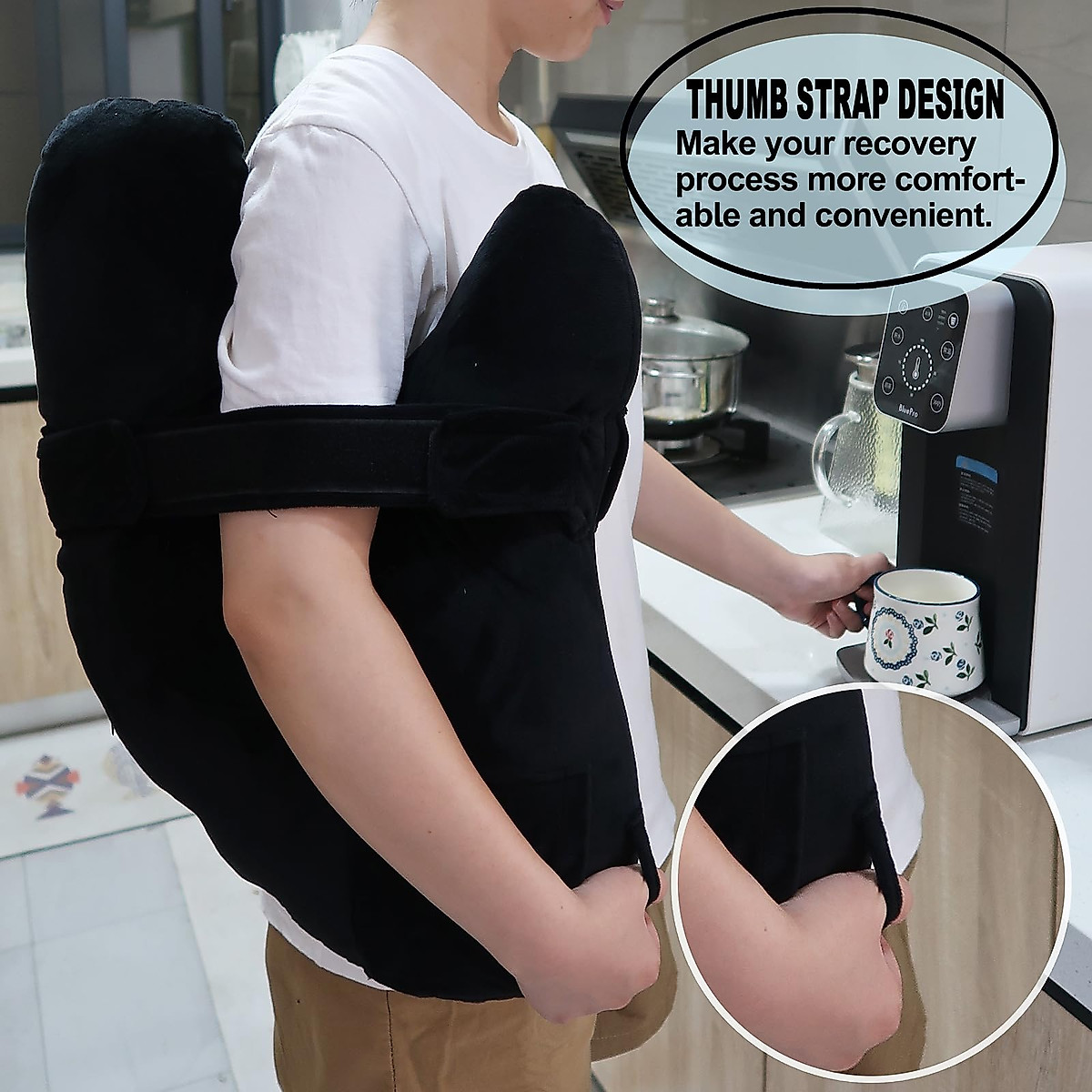 zimucxn Shoulder Surgery Pillow, Super Soft Rotator Cuff Pillow for Sleeping, Relief from Shoulder Pain or Frozen Shoulder, for Post-Op Comfort, Arm & Shoulder Support & Healing(Midnight Black)