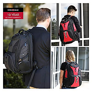 SwissGear 1900 Scansmart TSA 17-Inch Laptop Backpack, Black/Red