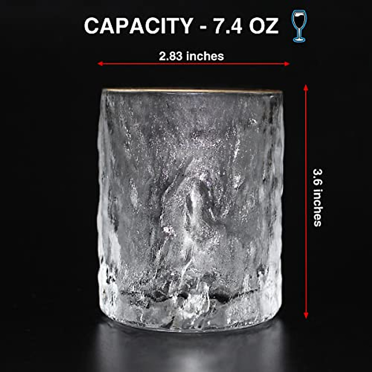 ANBFF Whiskey Glasses Set of 2, Rocks Glass, Vintage Drinking Glasses Cups, 7.4 oz Crystal Old Fashioned Tumblers with Premium Gift Box - for Bourbon, Scotch, Cocktails, Tequila, Cognac