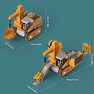 Kids Construction Toys Truck Set, Engineeering Vehicle Palyset, Crane Excavator Bulldozer Forklift, DIY Take Apart Toys with 4 Mini Cars for Age 3-8 Year Old Children, Christmas Birthday Gifts Boys