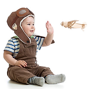SATINIOR Hat for Kids Brown Fleece Cap with Earmuffs Warm Winter Cap for Kids