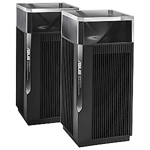 Asus ET12 AXE11000 Whole-Home Tri-Band Mesh WiFi 6E System Coverage up to 610 Sq. Mtr/6,000 Sq. ft.,11Gbps WiFi, 3 SSIDs, Free Security & Parental Controls, Dual 2.5G Ports LAN Aggregation 2 Pack