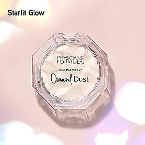 Physicians Formula Diamond Dust Mineral Powder Starlit Glow, Translucent Setting Powder Makeup, Finishing Powder For Face, Clean Beauty, Dermatologist Approved