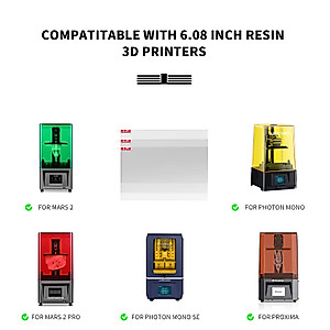 KOYOFEI 5PCS Screen Protector for LCD Resin 3D Printers, Screen Protective Film for Elegoo Mars2/2 Pro, Photon Mono/Mono SE, Voxelab Proxima 6.08 inch Monochrome LCD Resin 3D Printers