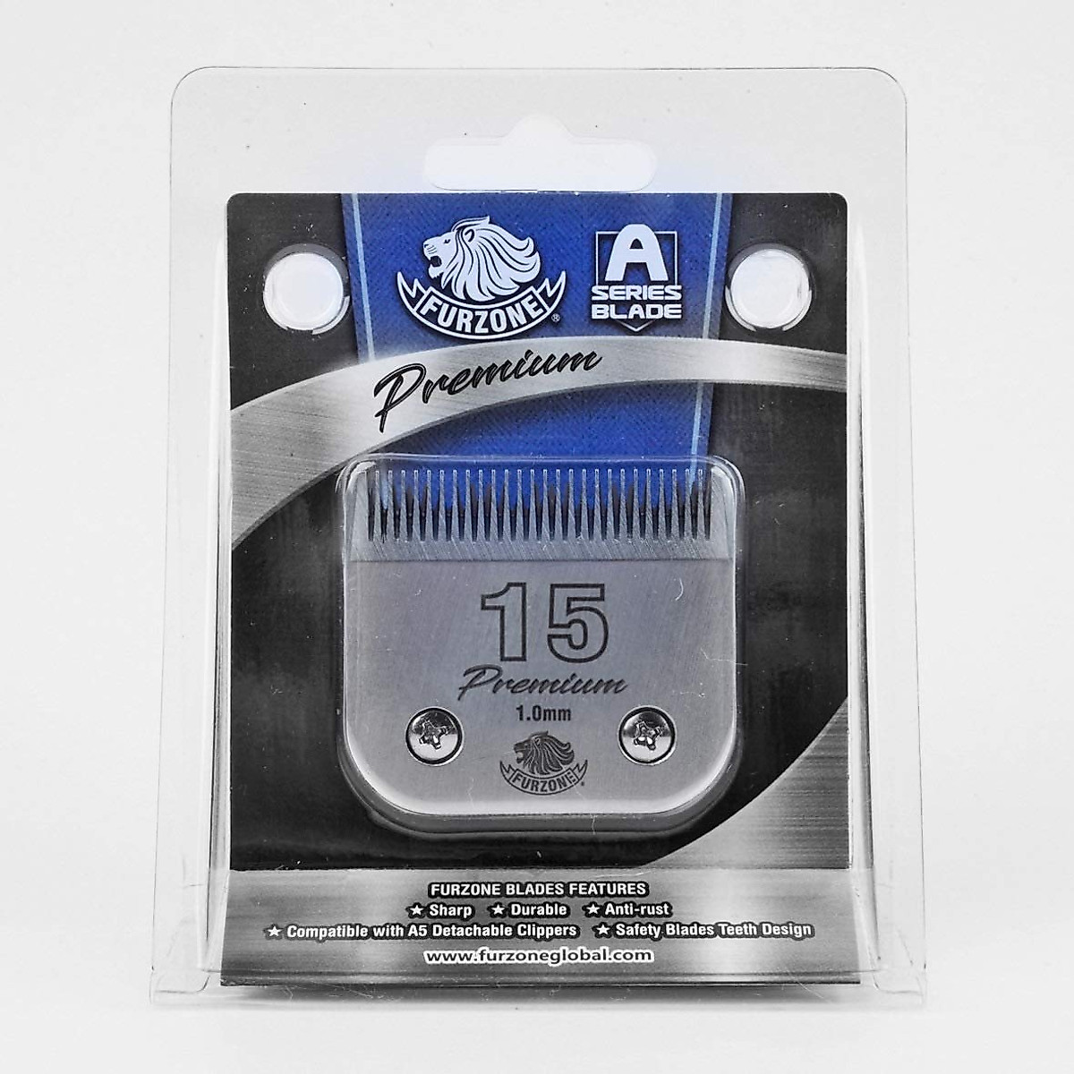 FURZONE Detachable Blade - Size 15 Blade 3/64", Made of Extra Durable Japanese Steel, Compatible with Most Andis, Oster, Wahl A5 Clippers