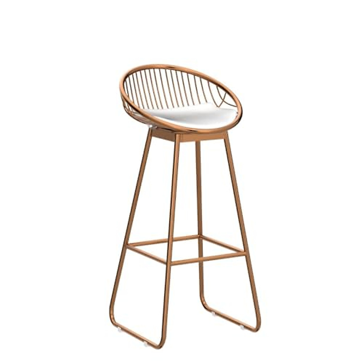 Kirpi Bar Stools Set of 4, Rose Gold Bar Height Bar Chairs 30" Seat, Kitchen Island Barstools Metal, Modern High Counter Stools with White Seat Cushion (4, Rose Gold)