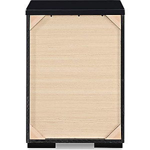 Finch Belmont Fully Assembled Nightstand Modern Mirrored Accent, Bedside End Table with Silver Handles, 3-Drawer, Black