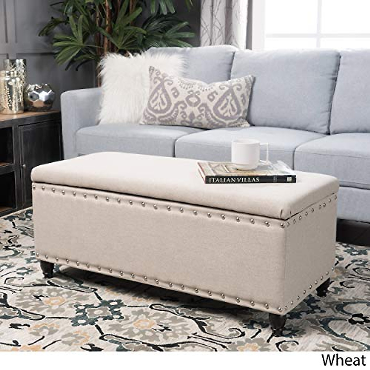 Christopher Knight Home Tatiana Fabric Storage Ottoman, Wheat