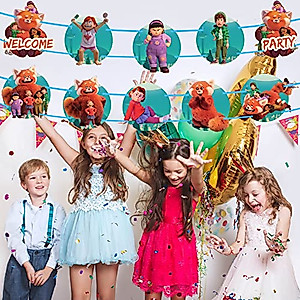 PARTYHOME Turning Red Party Supplies, Party Porch Sign, Banner Decorations for Red Panda Theme Party Outdoor Indoor Home Decorations