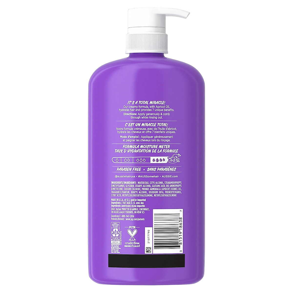Aussie For Damage â Paraben-Free Total Miracle Conditioner w/Apricot, 30.4 fl oz/bottle (4 Count)