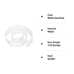 Prsildan 40 Inches Miniature Fairy Garden Fence, DIY Wood Picket Fence Mini Ornament for Dollhouse