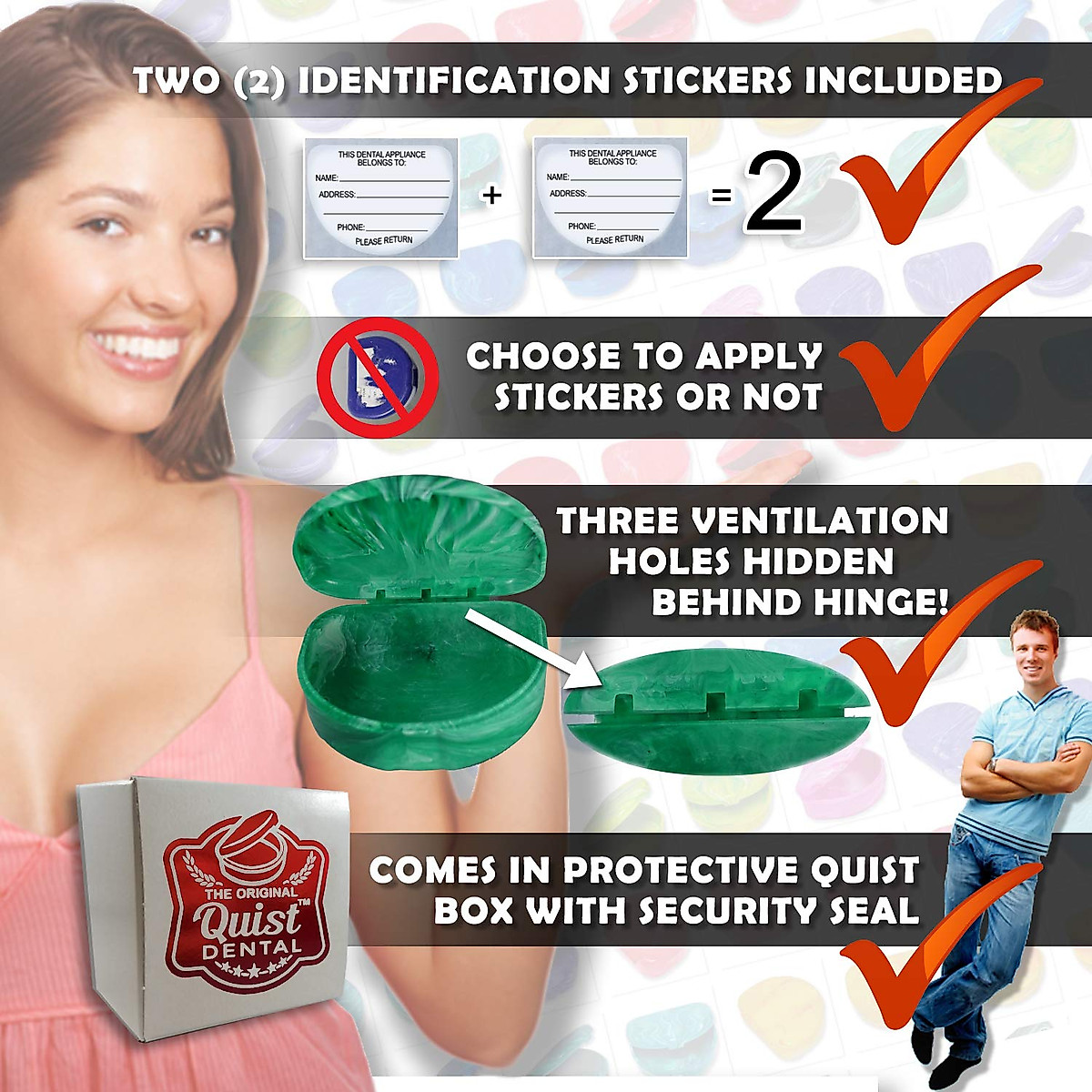 QUIST (TM) Solid Orthodontic Retainer Case (Grey)